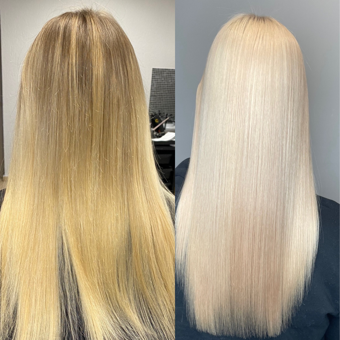 Komplett metod för blont och grått hår som tar bort gula nyanser